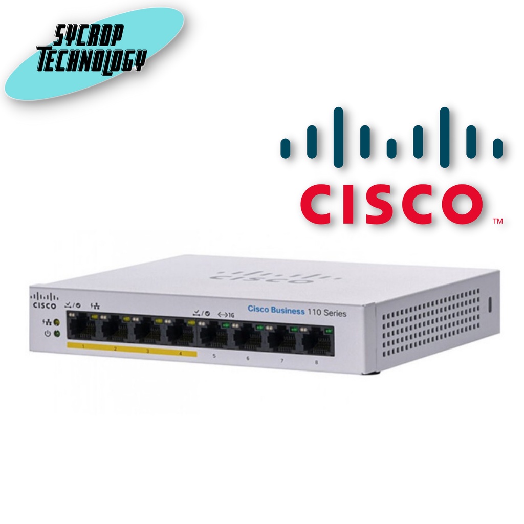 สวิตซ์ SWITCH CISCO CBS110 UNMANAGED 8-PORT GE,PARTIAL POE, DESKTOP,EXT ...
