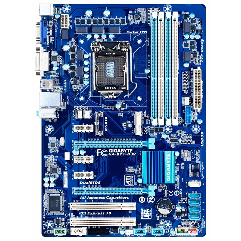 al Motherboard For Gigabyte GA-B75-D3V LGA 1155 DDR3 B75-D3V Mainboard ...