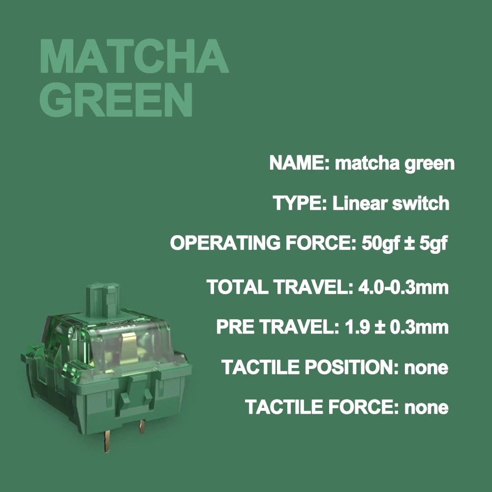(45 ตัว) AKKO CS Matcha Green Switch Linear switch สวิตช์คีย์บอร์ด ...