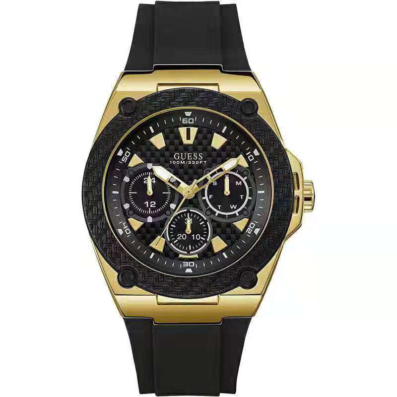 พร้อมสต็อก ！GUESS Legacy Quartz Black Dial Men's Watch W1049G5 W1049G2 ...