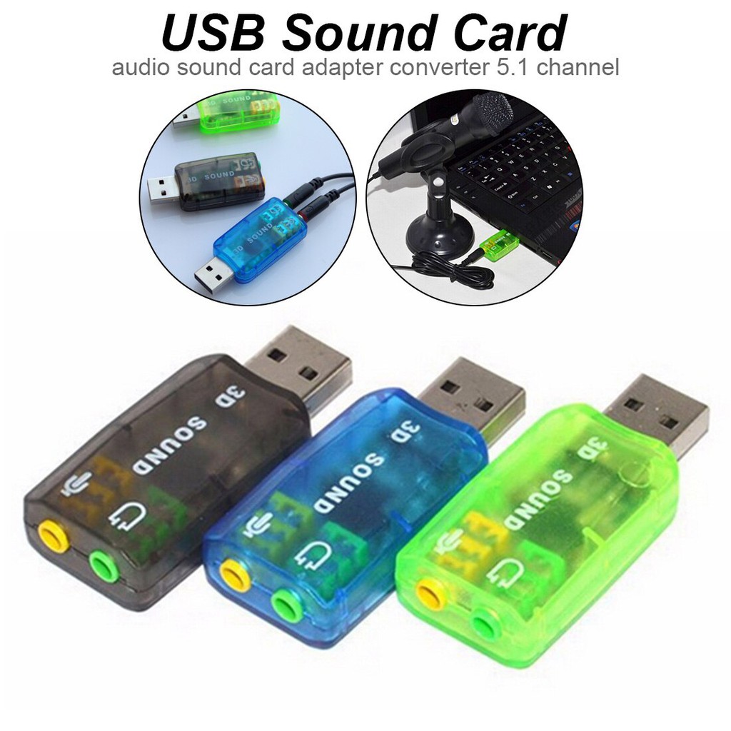 USB Sound Card 5.1 CH 3D Audio Adapter for Desktop Laptop Notebook ...