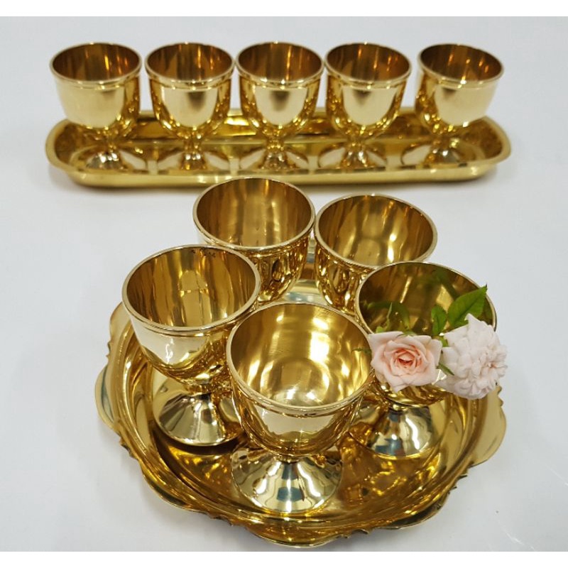 Brass Byfa ถาดน้ำชาแบบกลมSET1279 และแบบถาดยาว SET1280 ใส่ถ้วยชาทรงสูง ...