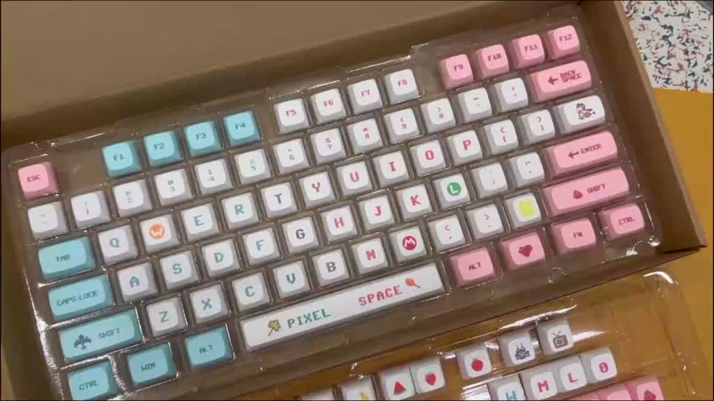 ZIFRIEND Pink Pixel Keycap XDA Profile PBT 134 Keys | Shopee Thailand
