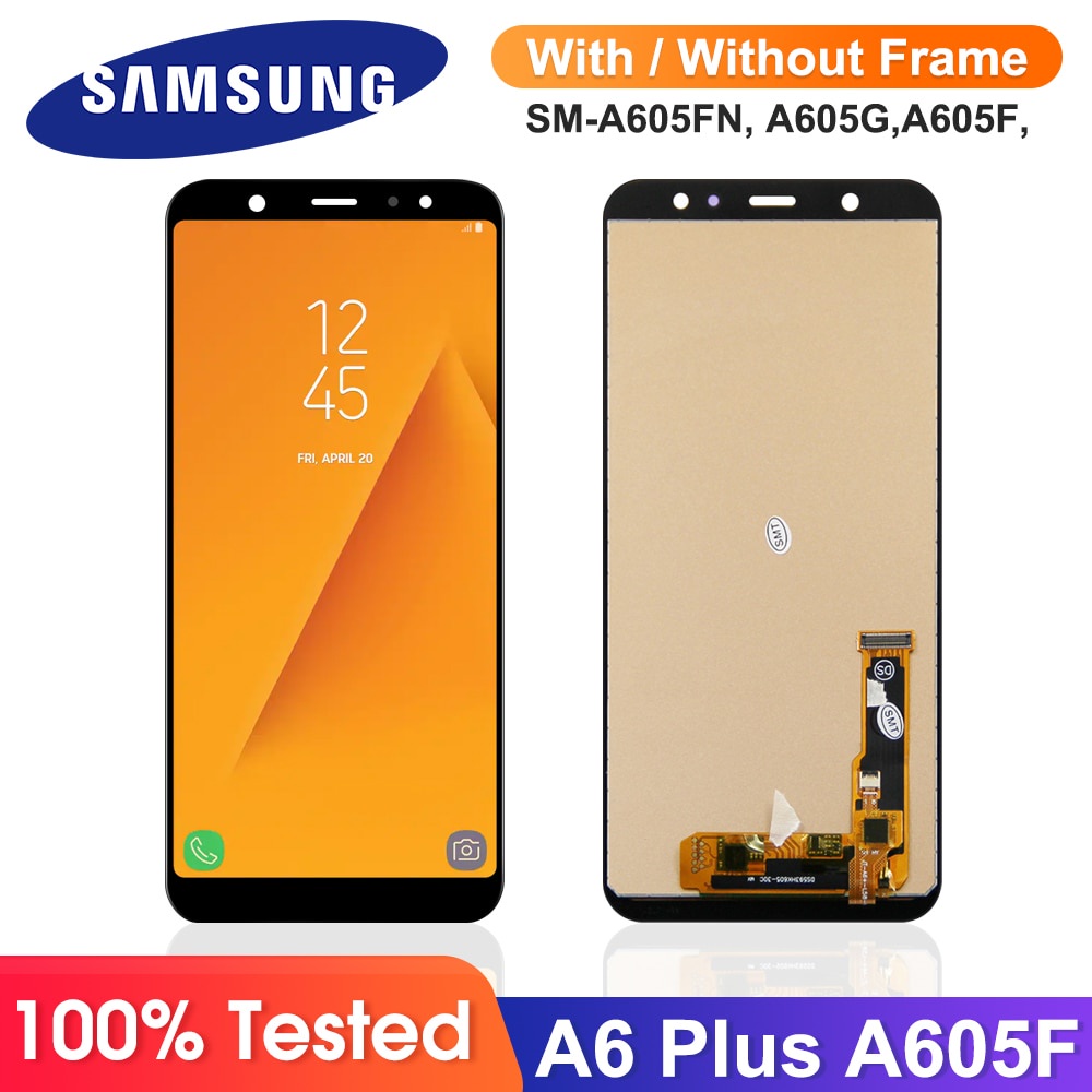 หน้าจอแสดงผล Lcd ดิจิทัล ทดสอบแล้ว 100% สําหรับ Samsung Galaxy A6+ (2018) A605 A605FN A605F ...