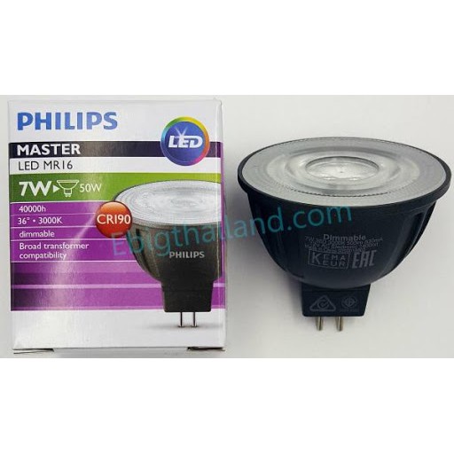 PHILIPS # LED MR16 12V 7W 4000K /3000K 36D GU5.3 Dimmable | Shopee Thailand