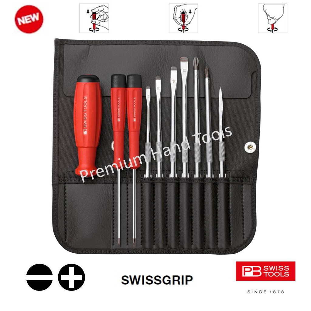 PB Swiss Tools ชุดไขควง ด้าม SwissGrip New Model ซองหนัง รุ่น PB 8215L (10 ตัว/ชุด) | Shopee ...