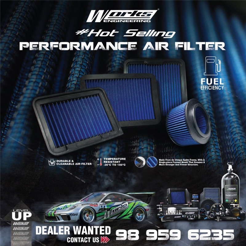Works engineering Air filter ไส้กรองอากาศ ล้างทำความสะอาดได้ แรงกว่า ...