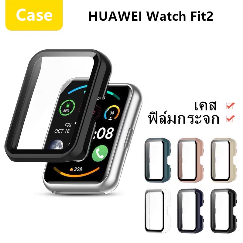 Huawei Watch Fit 2 เคสกันรอย แบบpc Glass เคสฟิล์มกระจก สําหรับ Huawei