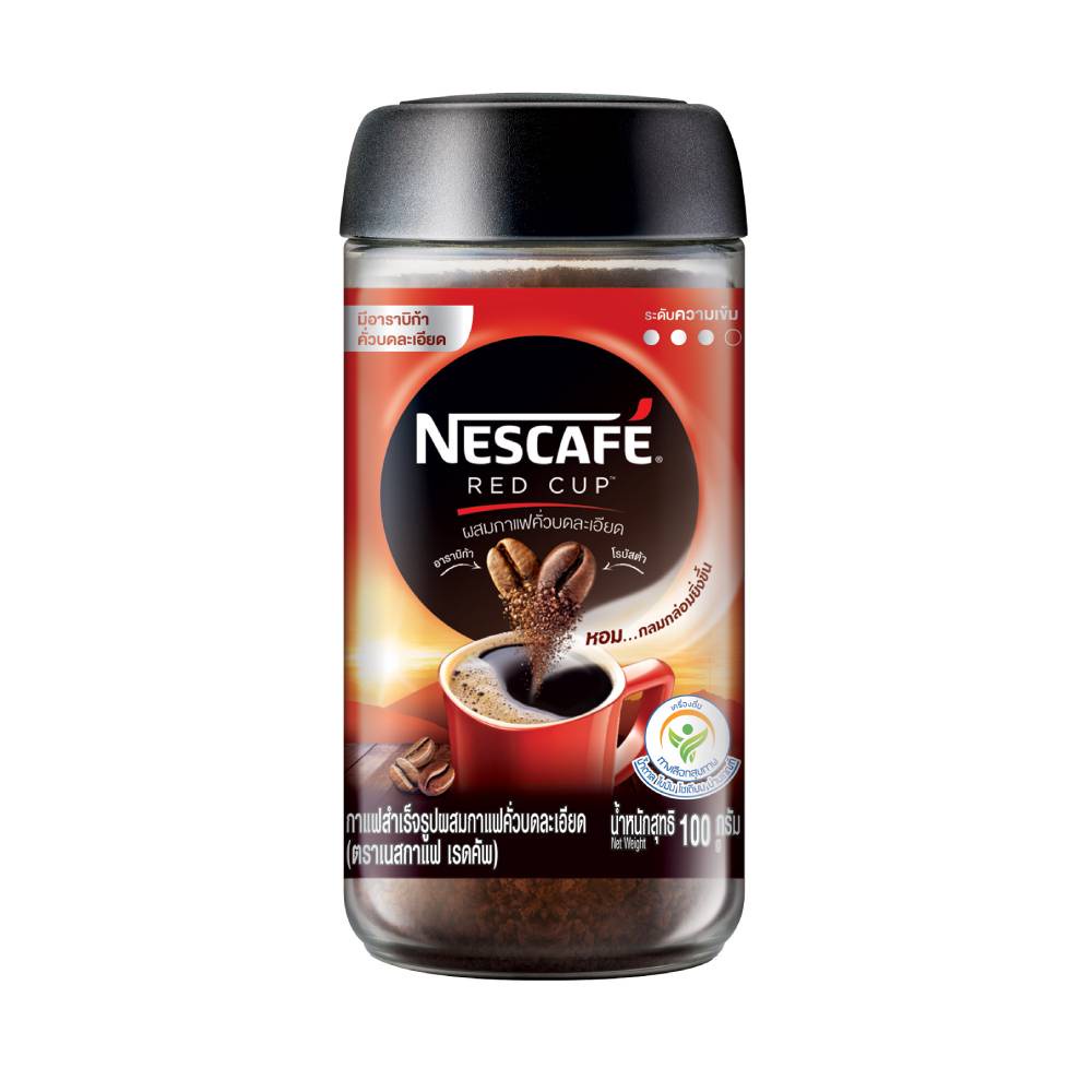 NESCAFÉ Red Cup Coffee Glass Jar เนสกาแฟ เรดคัพ กาแฟสำเร็จรูปผสมกาแฟคั่วบดละเอียด แบบขวดแก้ว ...