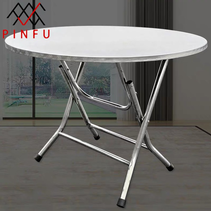 PINFU_SHOP โต๊ะสแตนเลสกลม ปิกนิค โต๊ะพับได้ คุณภาพดี แข็งแรงทนทาน ขา ...