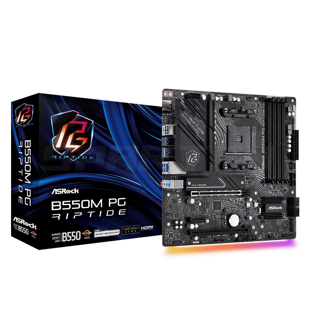 ASROCK B550M PG RIPTIDE MAINBOARD (AM4) | Shopee Thailand