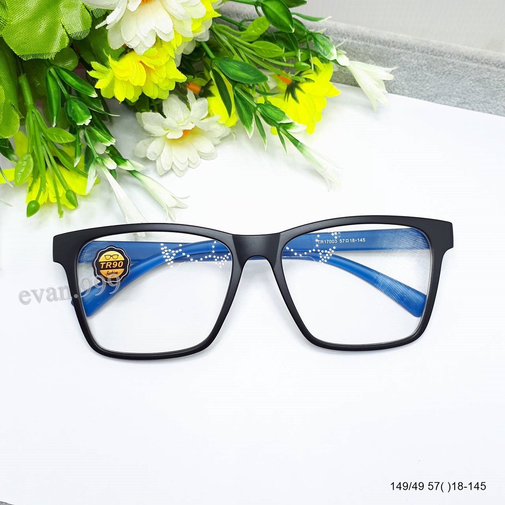 แว่นตาTR90 รุ่น17003 โอเวอร์ไซส์ (หน้ากว้าง) น้ำหนักเบา ยืดหยุ่น สั่งตัดเลนส์ได้ HMC/BLUE/AUTO ...