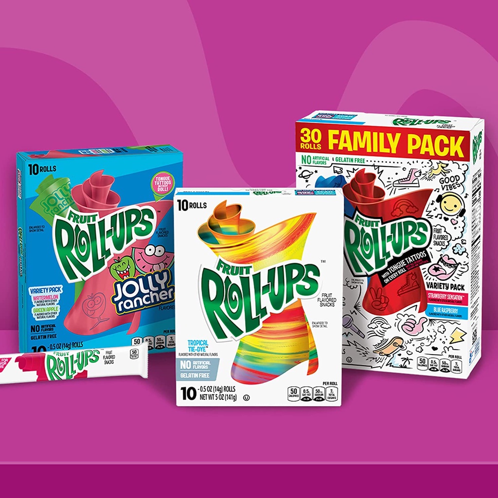 Fruit Roll-Ups Fruit Flavored Snacks Variety Pack ขนม usa | Shopee Thailand