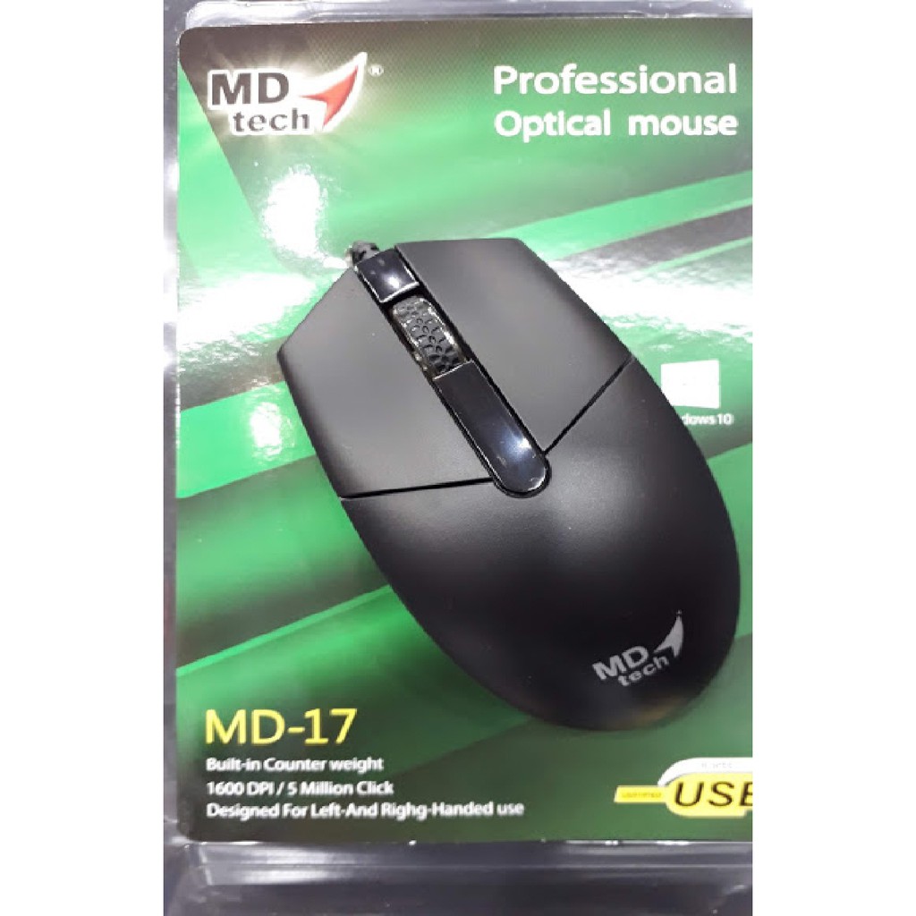 MD-TECH USB Optical Mouse (MD-17) Black | Shopee Thailand