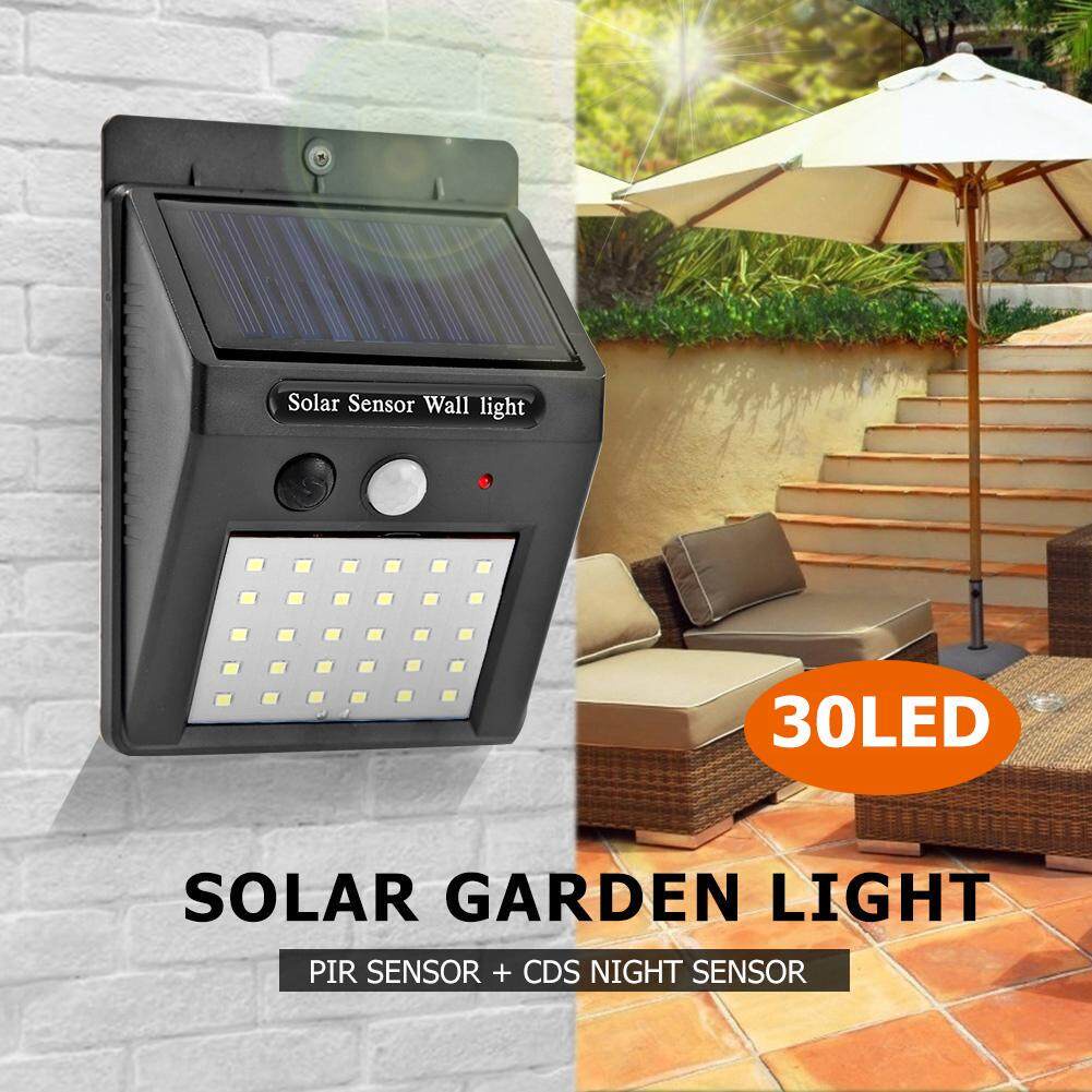ไฟติดผนังพลังงานแสงอาทิตย์ ไฟโซล่าเซลล์ SOLAR CENSOR LED LIGHT 30 LEDไฟ ...