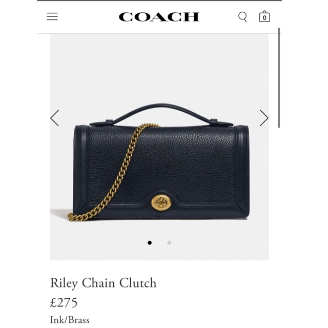 Coach INK Riley Clutch Chain pebble leather bag 69969 กระเป๋าถือคลัชของ ...