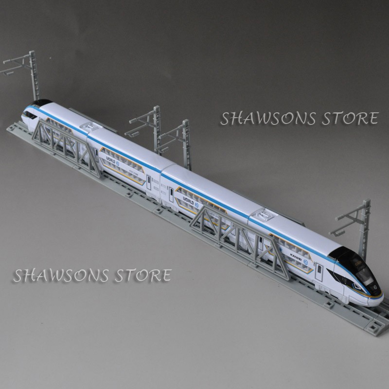 โมเดลรถไฟโลหะ Double Decker CRH High Speed Train Railway Model ความเร็ว ...