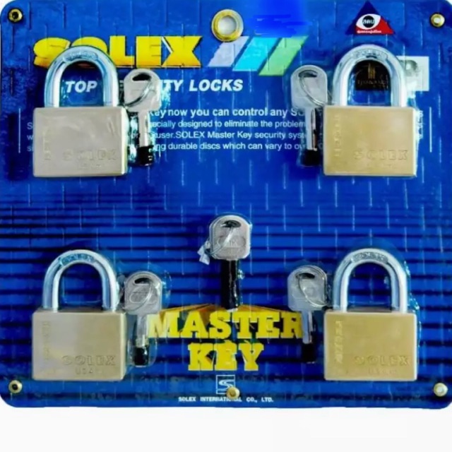 กุญแจทองเหลือง SOLEX Master Key 4ตัวชุด ขนาด 45มม. | Shopee Thailand