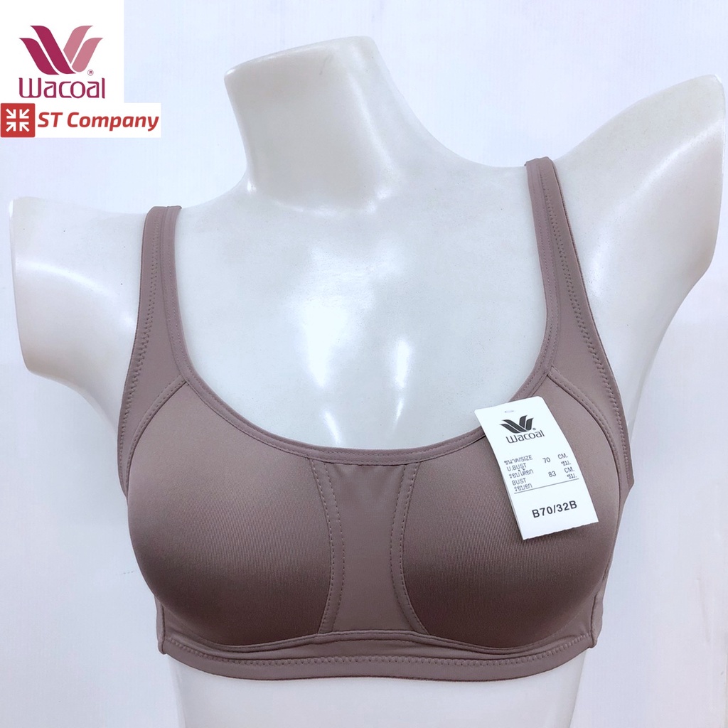 Wacoal Basic Bra ชุดชั้นใน ไม่มีโครง เสริมฟองบาง สีน้ำตาลไหม้ (BT) รุ่น WB9M33 (WB9M25 เก่า ...