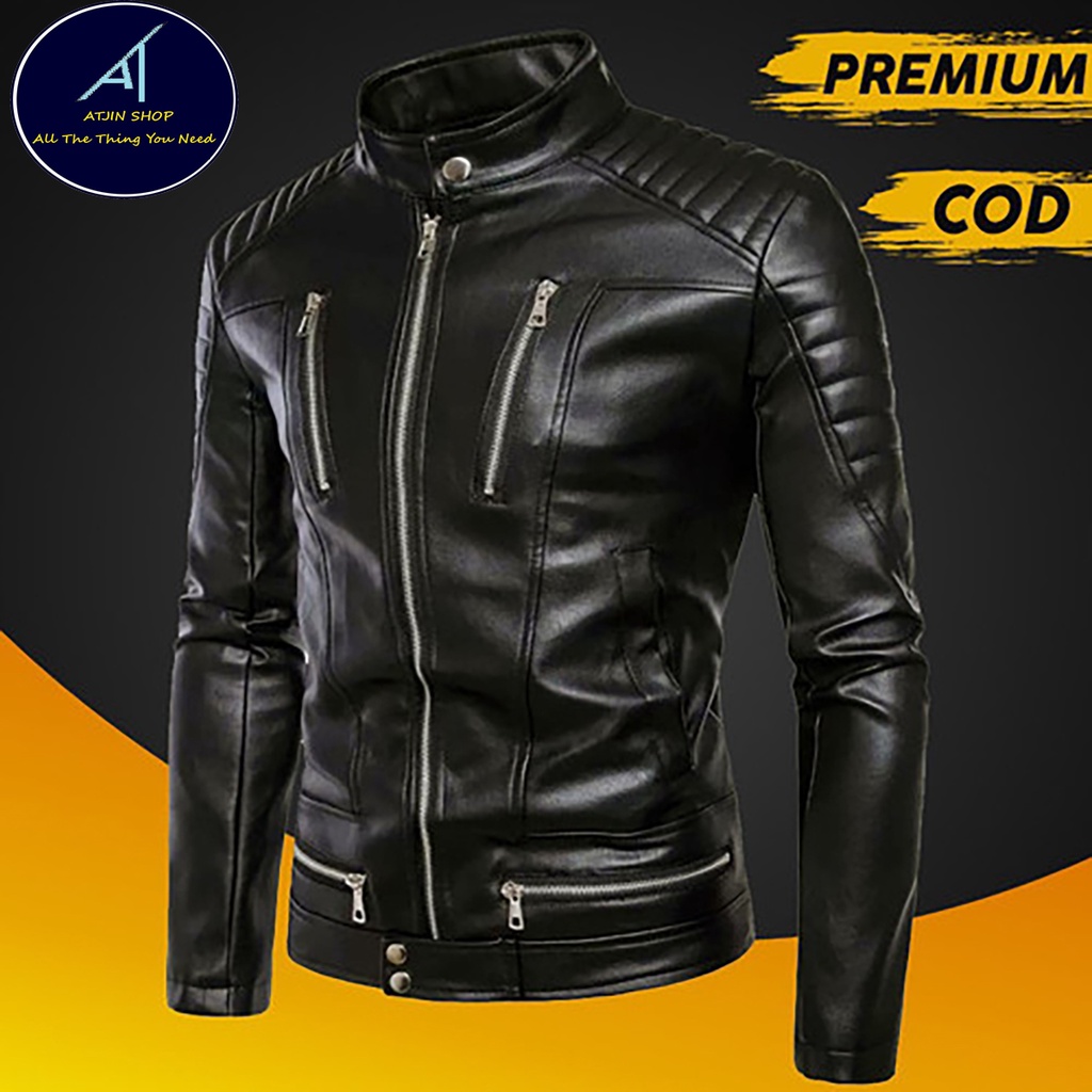 Mens Semi-Leather Motorcycle Touring Jacket Premium Biker Board Man ...