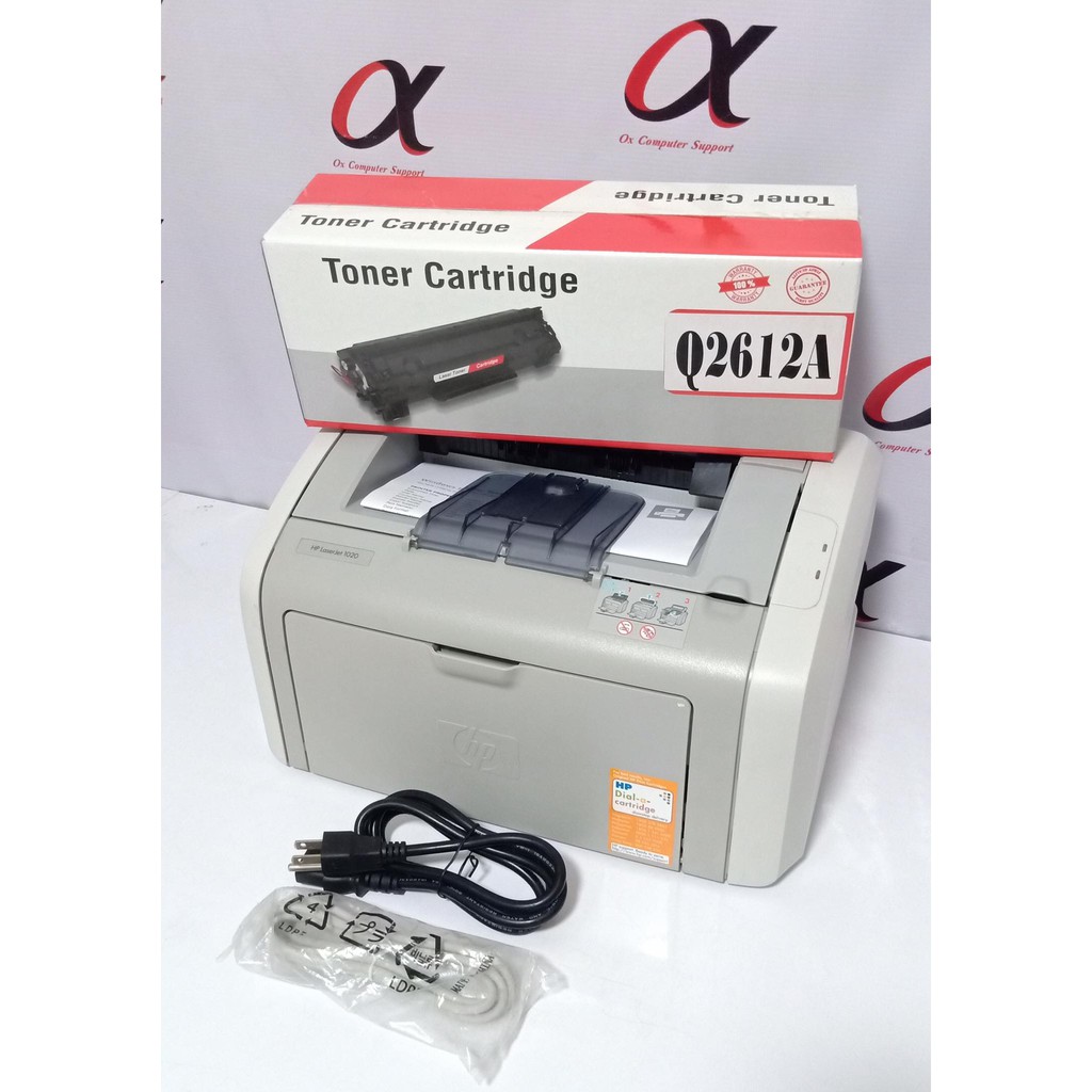 HP P1018 P1020 ใช้หมึก HP 12A เครื่องปริ้นกระดาษไข ทำบล็อคกรีน ขาว-ดำ ...