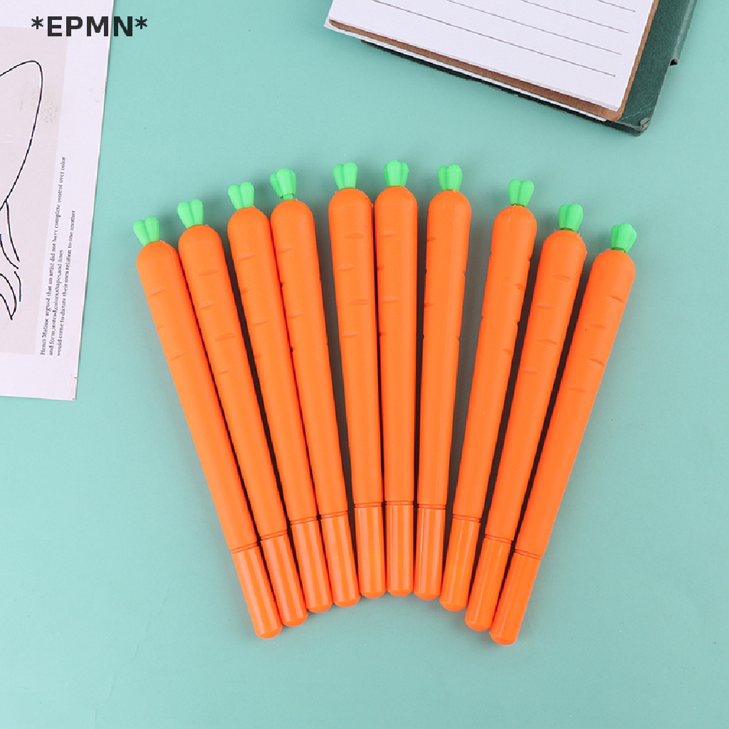 Epmn ปากกาเจล 0.5 มม. สีดํา 10 ชิ้น (สไตล์แครอทน่ารัก) | Shopee Thailand