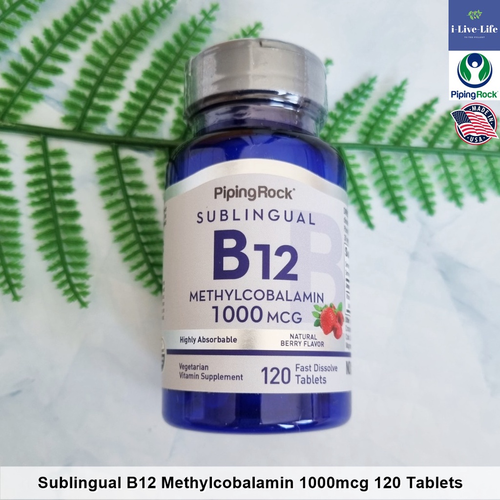 Piping Rock - B-12 1000 mcg 120 Fast Dissolve Tablets วิตามินบี | Shopee Thailand