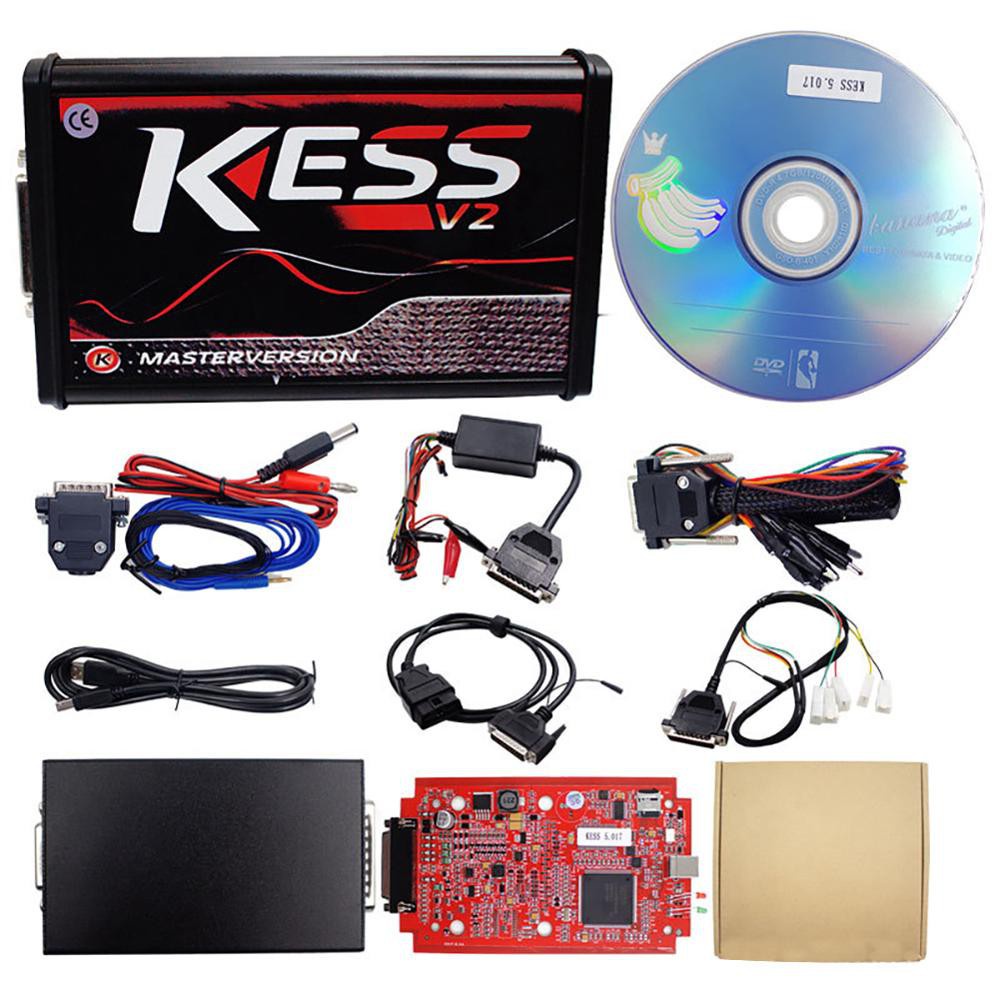 2024 ยอดขายสูงสุด Kess v2 V5.017 OBD2 สีแดง PCB ไม่มี Token Limited ECU ...