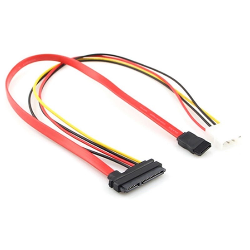 Cable Serial ATA SATA 7+15Pin To 7Pin+4Pin Hard Drive Cable IDE Power ...