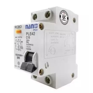NANO เบรกเกอร์ RCBO เซอร์กิตเบรกเกอร์ กันดูด 2P ขนาด 16A 20A 32A 50A 63A ทนกระแสลัดวงจร 10kA ...