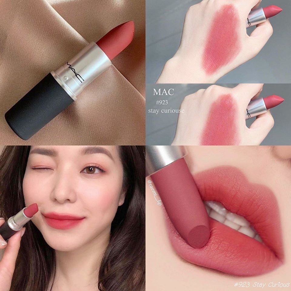 ⭐ M.A.C Powder Kiss Lipstick ลิป MAC #923 Stay Curious | Shopee Thailand