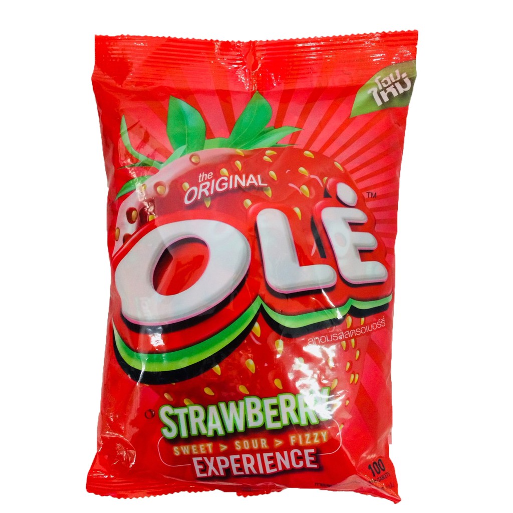 ลูกอมโอเล่ รสสตรอเบอร์รี่ (รสดั้งเดิม , รสออริจินัล) จำนวน 100เม็ด OLE ...