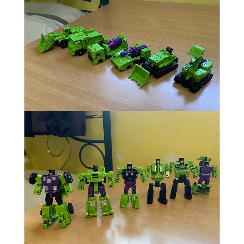 โมเดลหุ่นยนต์พลาสติก Devastator 6 in 1 ของเล่นเสริมการเรียนรู้ สําหรับ ...