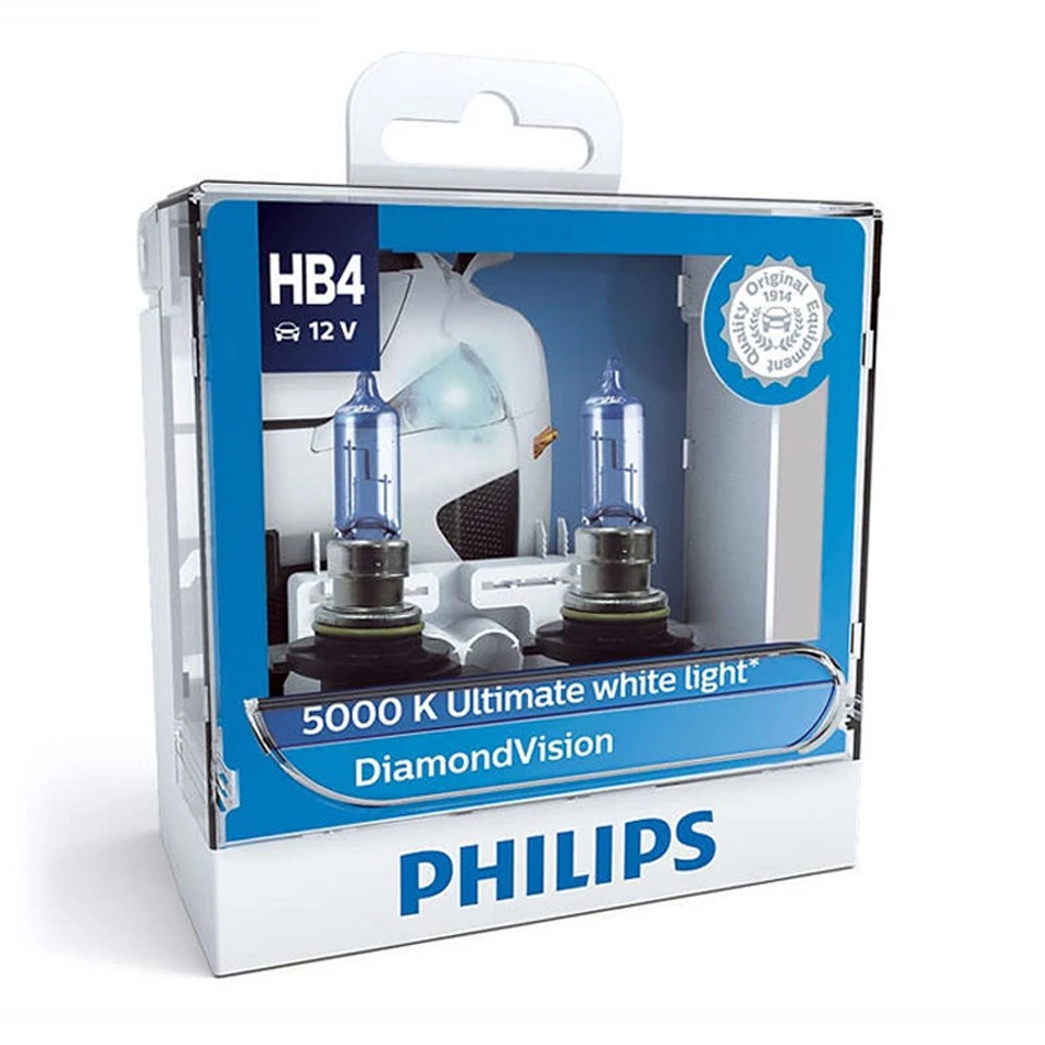 PHILIPS Diamond Vision ค่าแสง 5000K ขั้ว H1 H4 H7 H11 HB3 HB4 | Shopee ...