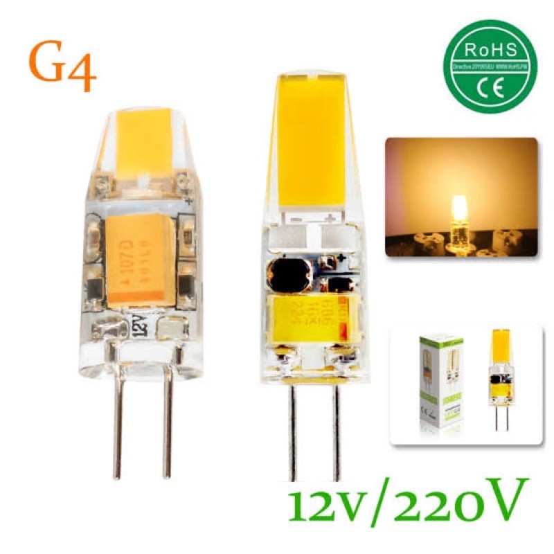 หลอดไฟLED G4หลอดไฟAC/DC 12V/ 220V 3W COB | Shopee Thailand