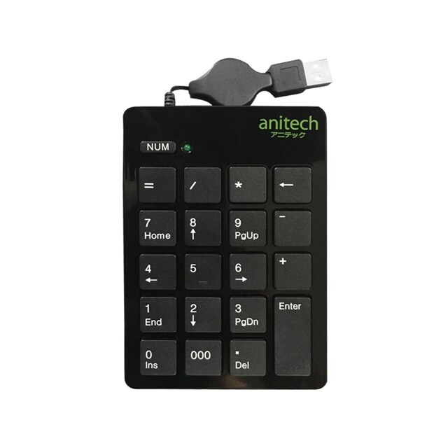 คีย์บอร์ดตัวเลข KEYPAD NUMERIC RETRACTABLE ANITECH รุ่น N180 | Shopee Thailand