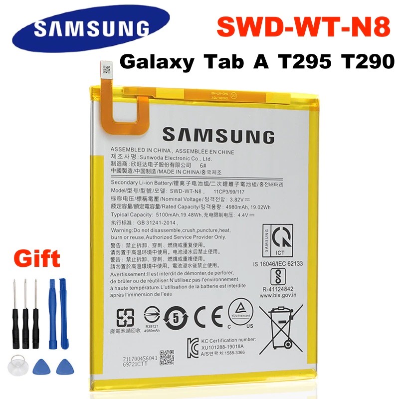 แบตเตอรี่ Samsung Galaxy Tab A T295 T290 SM-T295 battery SWD-WT-N8 ...
