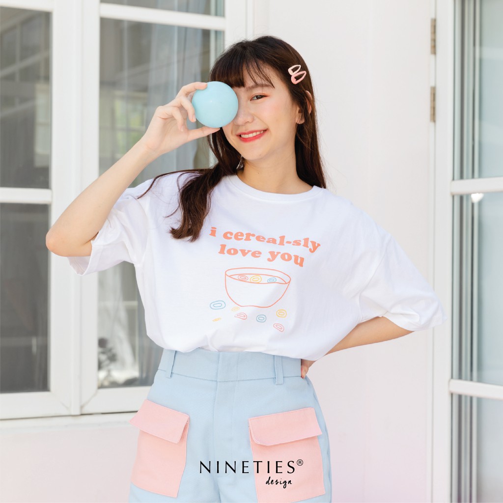 Nineties design-Oversize I cereal sly love you | Shopee Thailand
