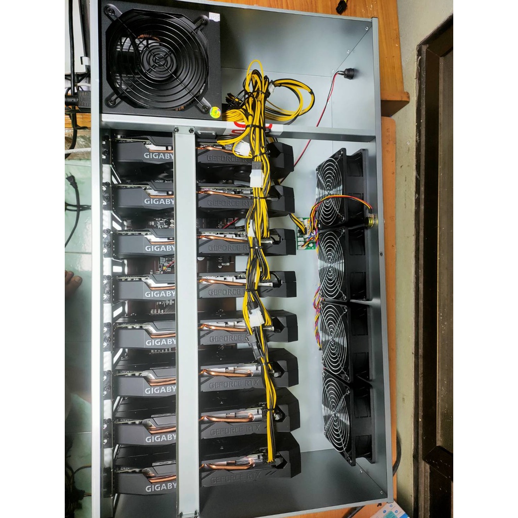 ริกพร้อมการ์ดจอ Mining Rig B85 With Gigabyte RTX 2060 12GB 8 ใบ (พร้อม ...