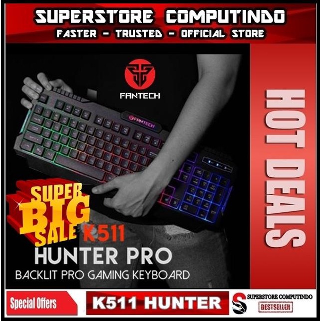 คีย์บอร์ดเกมมิ่ง Fantech K511 Hunter Pro | Shopee Thailand