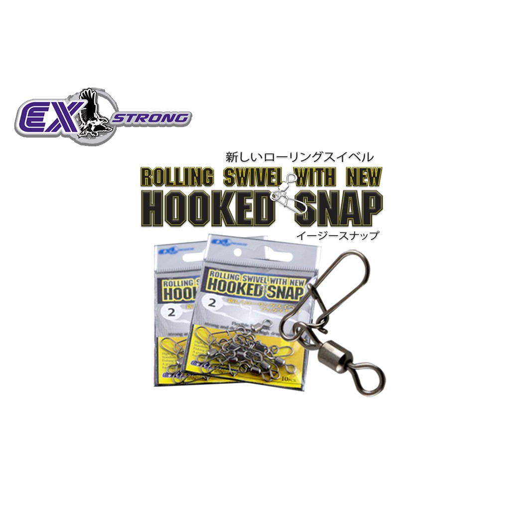 กิ๊ฟตกปลา กิ๊ฟติดลูกหมุน ทรง Hooked Snap (ลูกหมุน + กิ๊ฟ) | Shopee Thailand