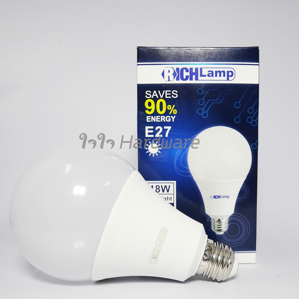 Rich Lamp หลอดไฟ LED ใหญ่มาก 18 W แสงขาว 1 หลอด ขั้ว E27 หลอดไฟตลาด ...