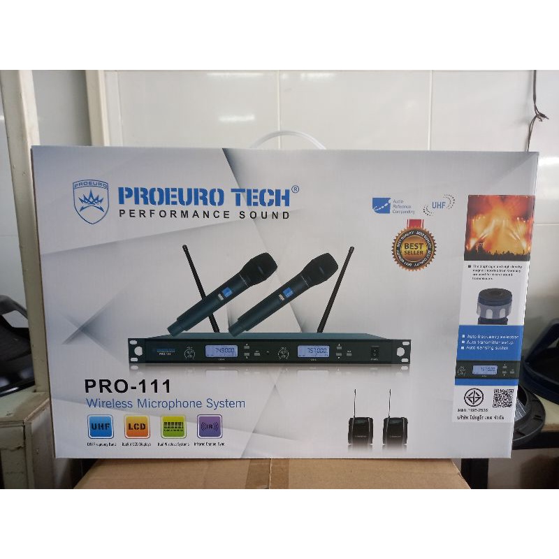ไมค์ลอย PROEURO TECH UHF จูนคลื่นได้ ชุดย้ายเสาหน้า ตัวไมค์เป็นเหล็ก ใช้ถ่านAA | Shopee Thailand