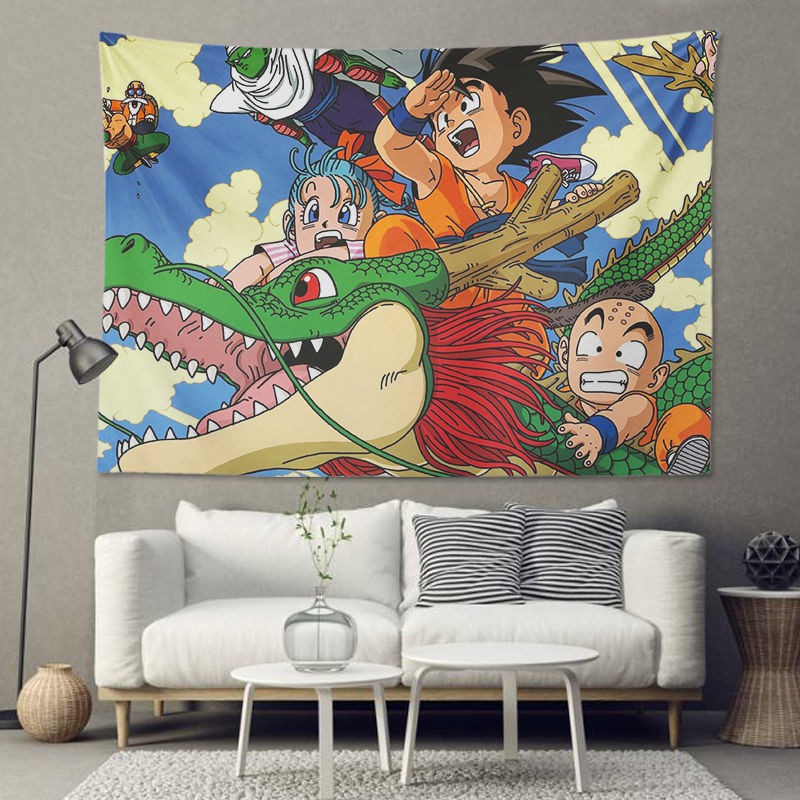ผ้าตกแต่งผนัง ลายการ์ตูน Dragon Ball Monkey King พื้นหลังผ้า Begeta ...