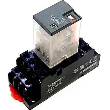 Schneider Electric RXM4LB2BD RXZE1M4C ชไนเดอร์ อิเล็คทริค รีเลย์พร้อมซ็อกเก็ต 24VDC 3A 4คอนแทค ...