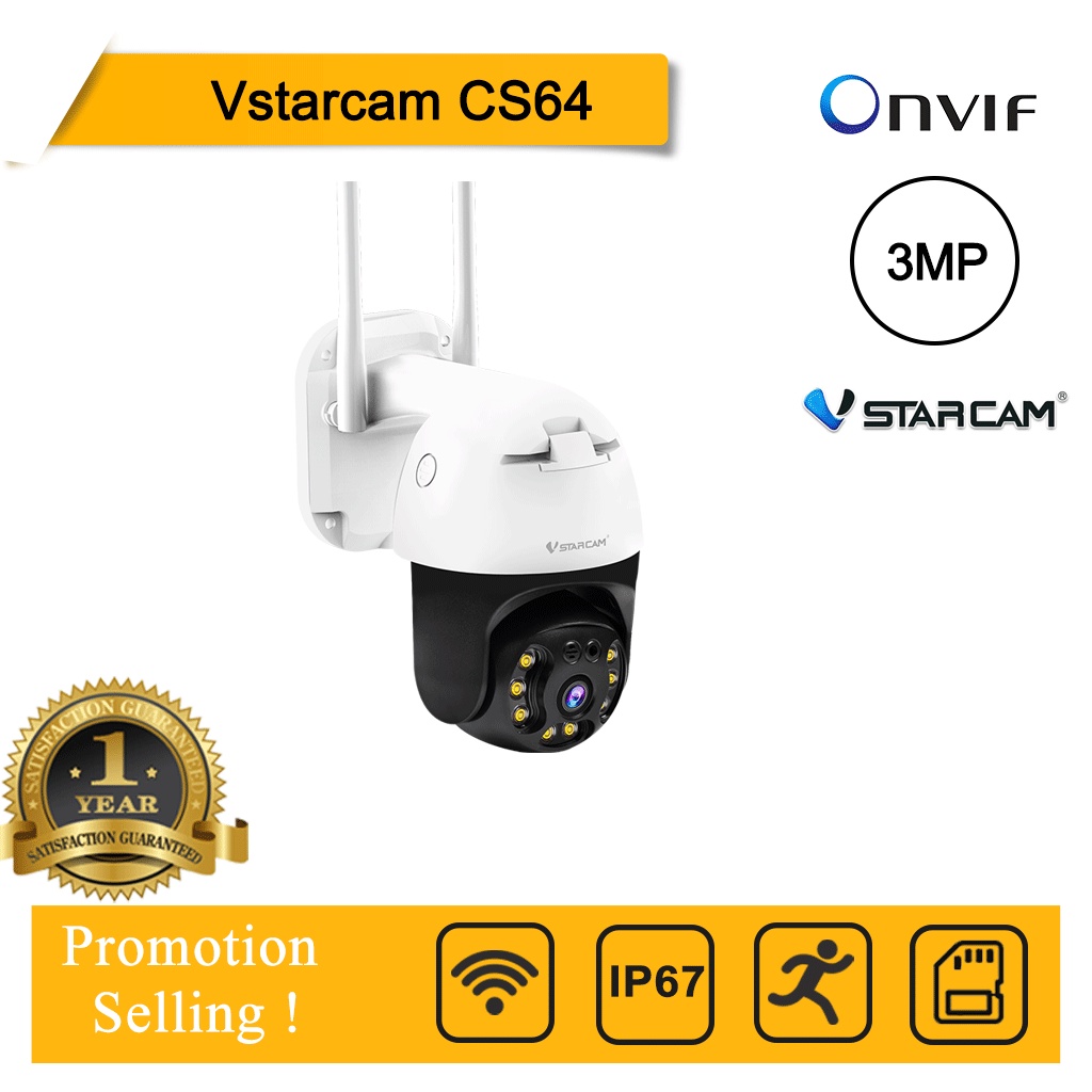Vstarcam CS64 กล้องวงจรปิดIP Camera ความละเอียด 3MP ประกัน 1ปี ออกใบกำกับได้ | Shopee Thailand