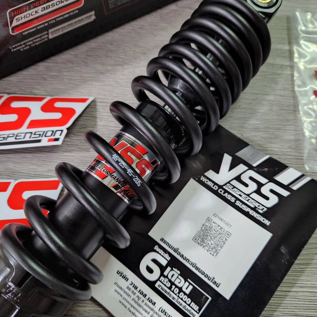 YSS โช็คหลัง Mio,Fino,Click,Click-i สีดำ ของแท้ 100% (รับประกัน 6เดือน) YSS PRO-PLUS(300mm ...