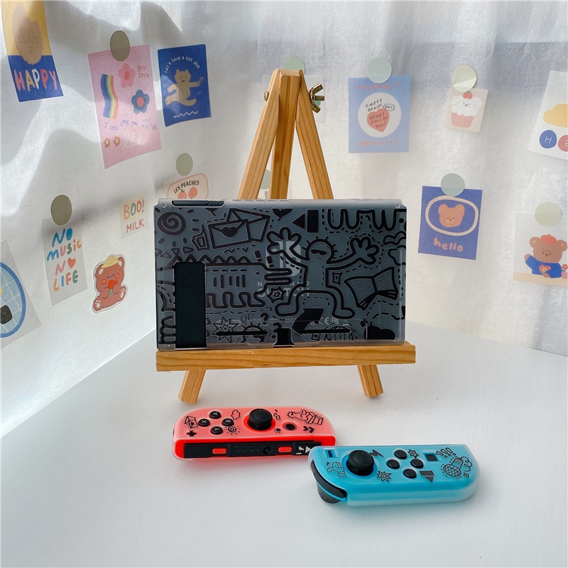 Nintendo Switch OLED น่ารักมาก ปลอกการ์ตูน Doodle ร่างภาพตัวร้าย เคสน ...