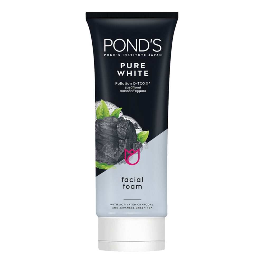 Pond's Pure White Facial Foam สีดำ ขนาด 100 กรัม | Shopee Thailand