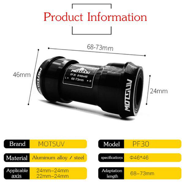 อะแดปเตอร์ Bb MOTSUV PF30 PRESS FIT AXLE BB30 Spindle HT2 46 มม. ถึง 24 ...